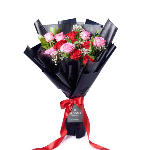 Valentine's Day 12 Stem Red & Pink Rose Bouquet – Valentine’s Gifts ...